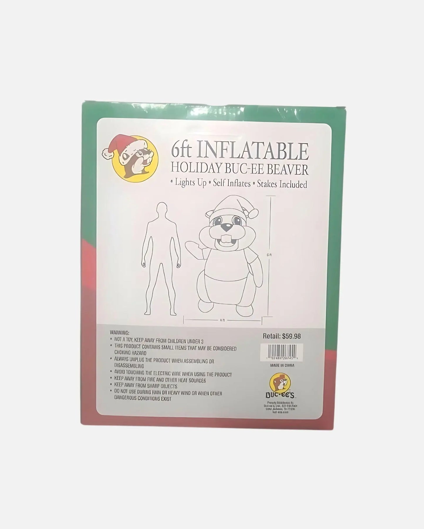 Buc-ee's Christmas Beaver 6ft Santa Yard Inflatable – Snackbear